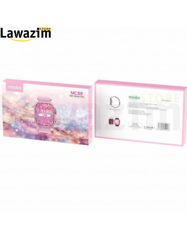 ساعة ذكية وردية اللون من موديو 40 مم Modio MC88 Smart Watch Ultra Mini ...